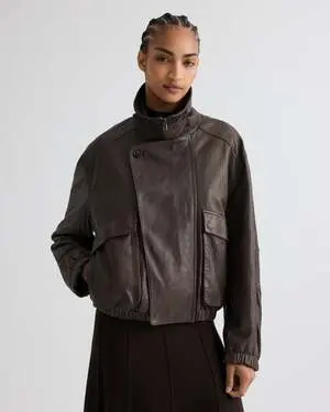 TWP Dolce Leather Hunter Bomber Jacket