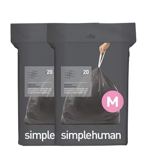 SIMPLEHUMAN Custom Fit Code M Bin Liners - Black