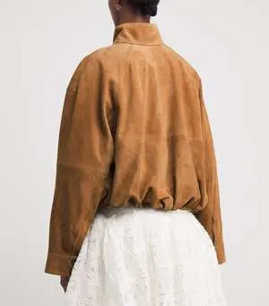 Simkhai Suede Marley Bomber Jacket - Beige