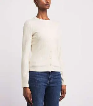 Veronica Beard Pointelle-knit Lira Cardigan - Neutral