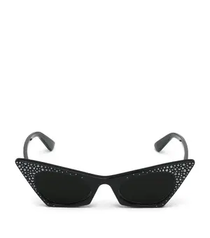 Alexander McQueen Embellished Cat-eye Sunglasses - Black