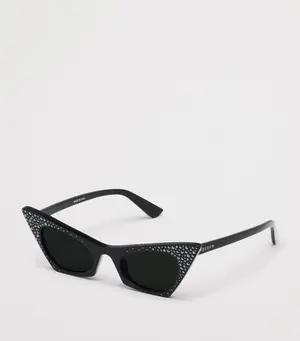 Alexander McQueen Embellished Cat-eye Sunglasses