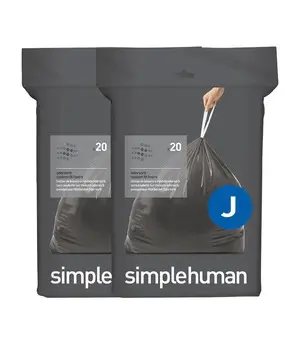 SIMPLEHUMAN Custom Fit Code J Bin Liners - Black