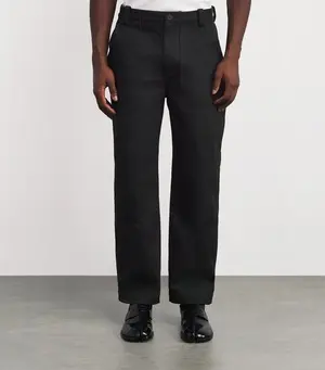 Studio Nicholson X Aaron Levine Cotton Canvas Denver Cargo Trousers - Black