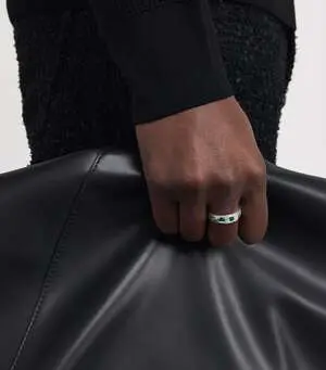 THE OUZE Sterling And Emerald Scatter Ring