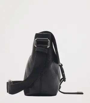 Burberry Check-embossed Leather Messenger Bag