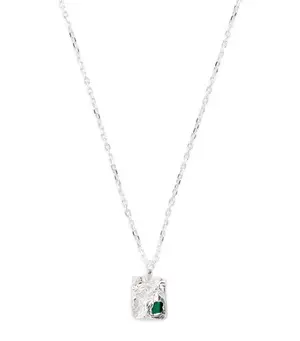 THE OUZE Sterling Bayliss Necklace With Emerald - Silver