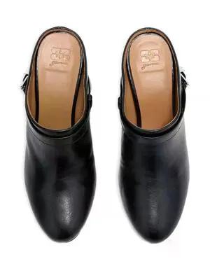 GANNI Buckle Wedge Mules