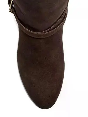 GANNI Buckle-strap Wedge Boots - Brown