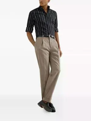 Brunello Cucinelli Mouliné Pleated Trousers