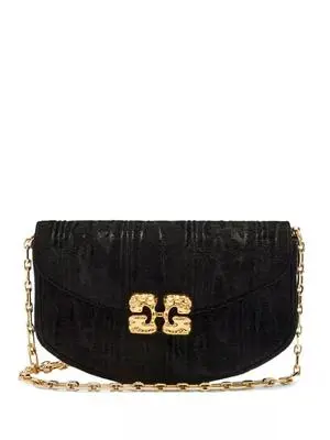 GANNI Textured Velvet Moiré Shoulder Bag
