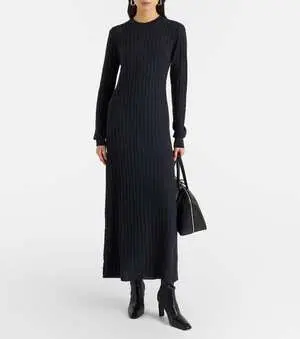 TOTEME Cable-knit Wool Maxi Dress - Grey