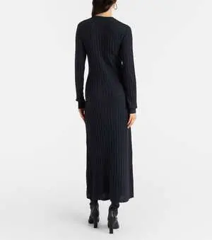 TOTEME Cable-knit Wool Maxi Dress - Grey