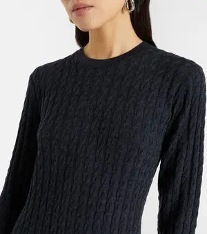TOTEME Cable-knit Wool Maxi Dress - Grey
