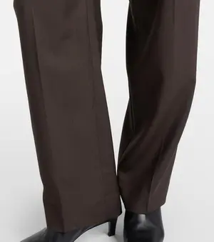 TOTEME Pleated Wide-leg Wool Trousers