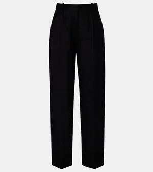 TOTEME Flannel Wide-leg Trousers - Black
