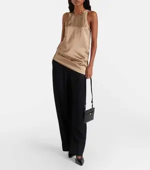 TOTEME Flannel Wide-leg Trousers - Black