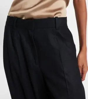 TOTEME Flannel Wide-leg Trousers - Black