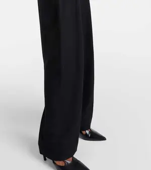 TOTEME Flannel Wide-leg Trousers - Black