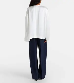 TOTEME Flannel Wide-leg Pants - Blue
