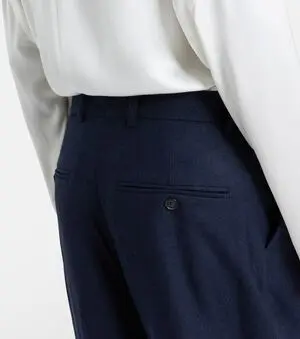 TOTEME Flannel Wide-leg Pants - Blue