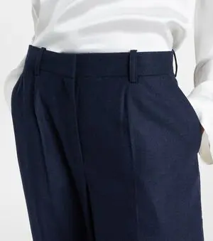 TOTEME Flannel Wide-leg Pants - Blue