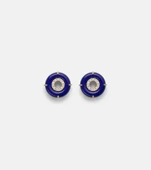 Mateo 14kt Yellow Gold Earrings With Lapis Lazuli And Diamonds - Blue
