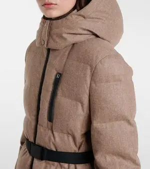 Brunello Cucinelli Virgin Wool Flannel Down Jacket - Beige
