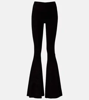 Stouls Cherilyn Flared Suede Pants - Black