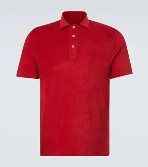 Fedeli Mondial Cotton Terry Polo Shirt - Red