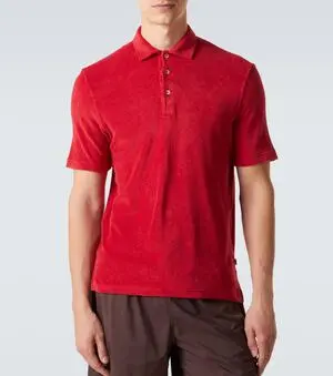 Fedeli Mondial Cotton Terry Polo Shirt - Red