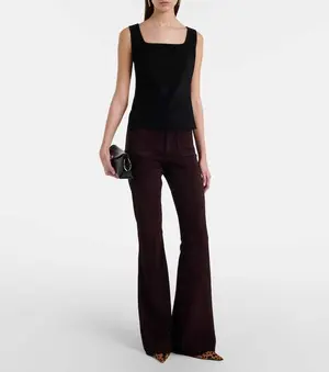 Stouls Laurent Suede Flared Trousers