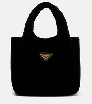 Prada Mini Velvet Top-handle Bag - Black