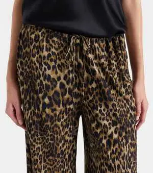 NILI LOTAN Adriel Leopard-print Wide-leg Pants