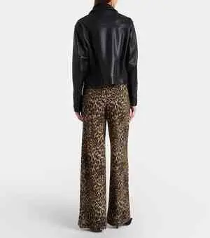 NILI LOTAN Adriel Leopard-print Wide-leg Pants