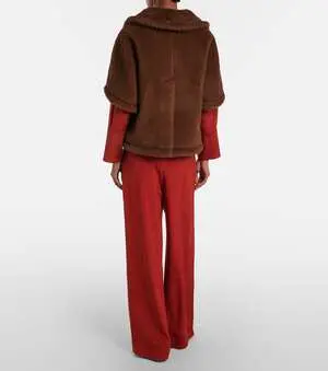 Max Mara Palude Silk-blend Crepe Wide-leg Trousers - Orange