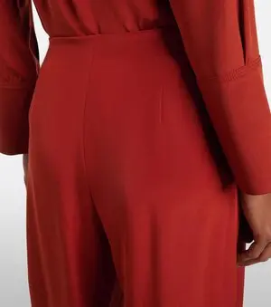 Max Mara Palude Silk-blend Crepe Wide-leg Trousers - Orange
