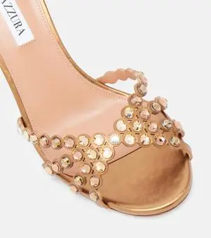 AQUAZZURA Tequila Embellished Leather Sandals