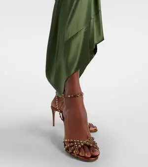 AQUAZZURA Tequila Embellished Leather Sandals