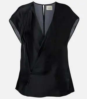 Khaite Mer Silk Top - Black
