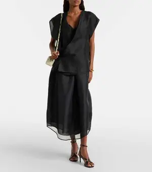 Khaite Mer Silk Top - Black