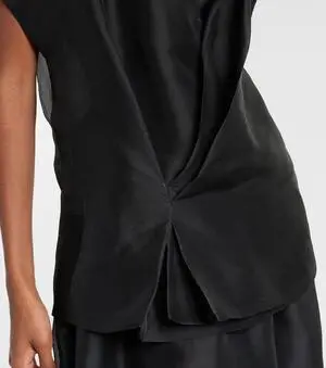 Khaite Mer Silk Top - Black