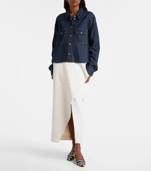 Khaite Grenon Asymmetric Denim Shirt - Blue