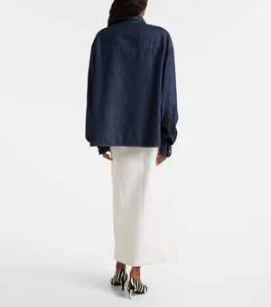 Khaite Grenon Asymmetric Denim Shirt - Blue
