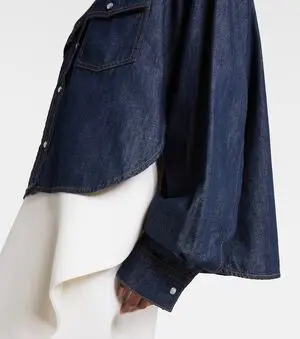 Khaite Grenon Asymmetric Denim Shirt - Blue