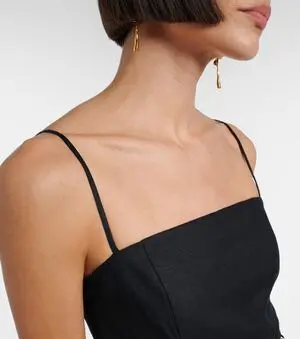 Simkhai Cutout Embellished Linen-blend Camisole - Black