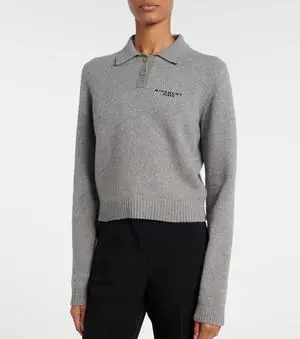 Givenchy Logo Wool And Cashmere Polo Sweater - Grey