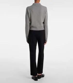 Givenchy Logo Wool And Cashmere Polo Sweater - Grey
