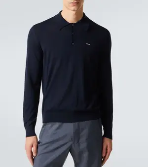 Prada Virgin Wool Polo Sweater