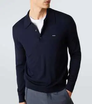 Prada Virgin Wool Polo Sweater